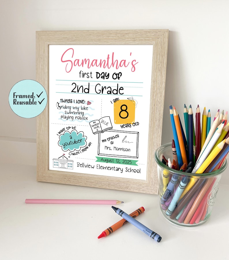 First Day of School Sign, Personalized Back to School Sign, Custom ...
