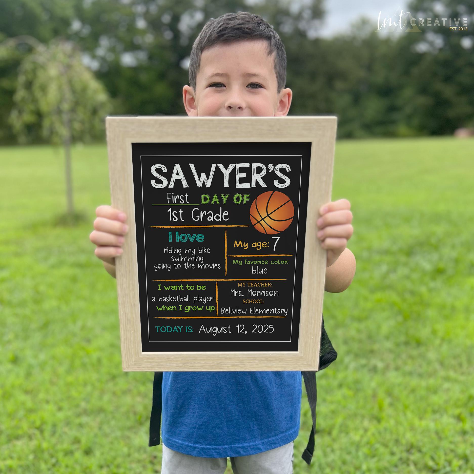 First Day of School Sign, Personalized Back to School Sign, Custom ...