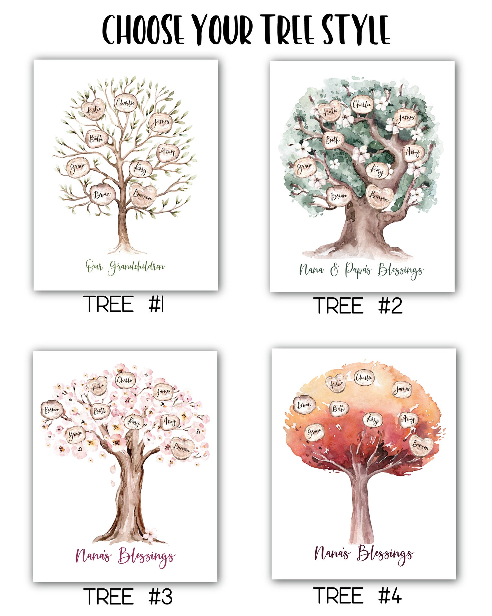 Custom Family Tree Family Sign Family Name Sign Family | Etsy