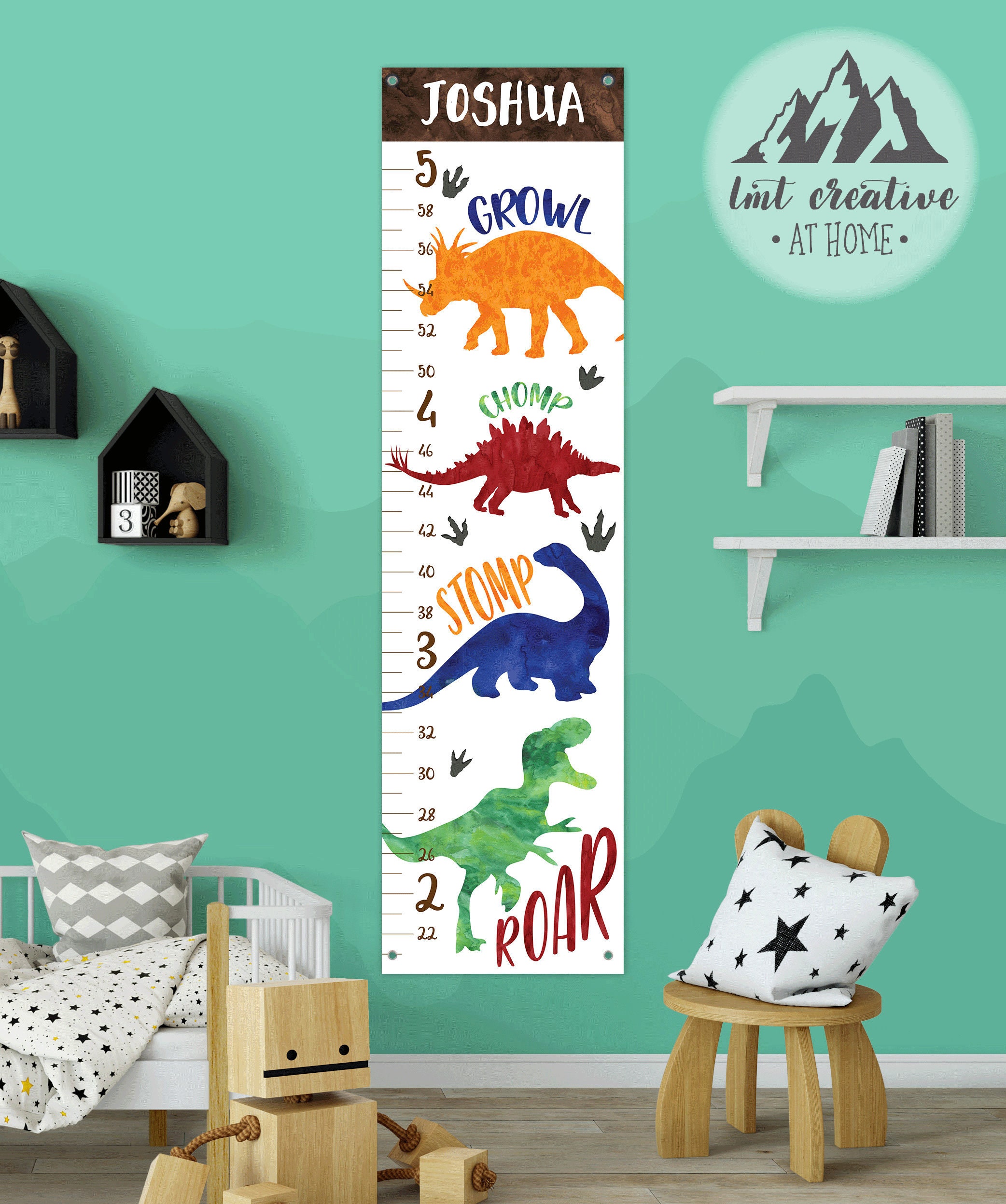 Dinosaur Growth Chart. Personalized Growth Chart. Personalized | Etsy