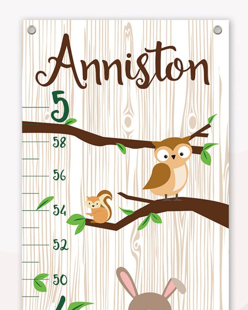 Woodland Growth Chart. Personalized Growth Chart. Personalized - Etsy