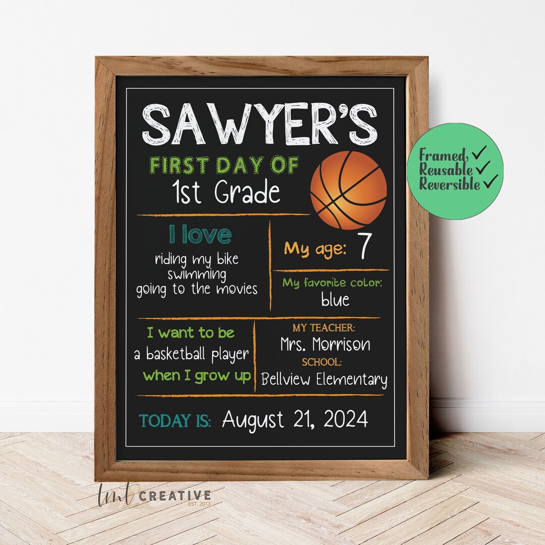 First Day of School Sign, Personalized Back to School Sign, Custom ...