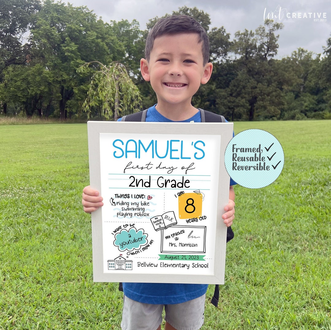 First Day of School Sign, Personalized Back to School Sign, Custom ...