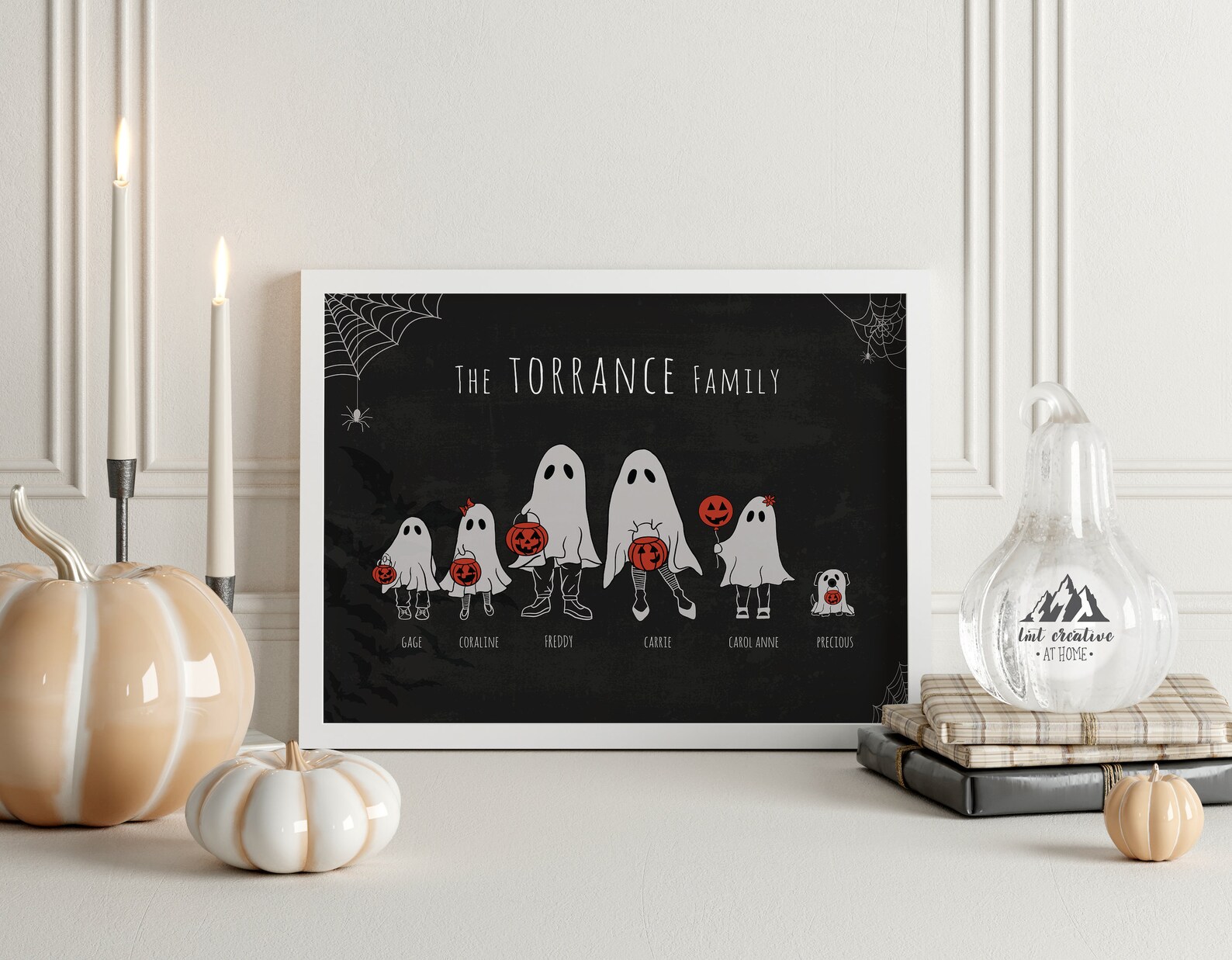 Halloween Family Sign, Personalized Halloween Sign, Ghost Family ...