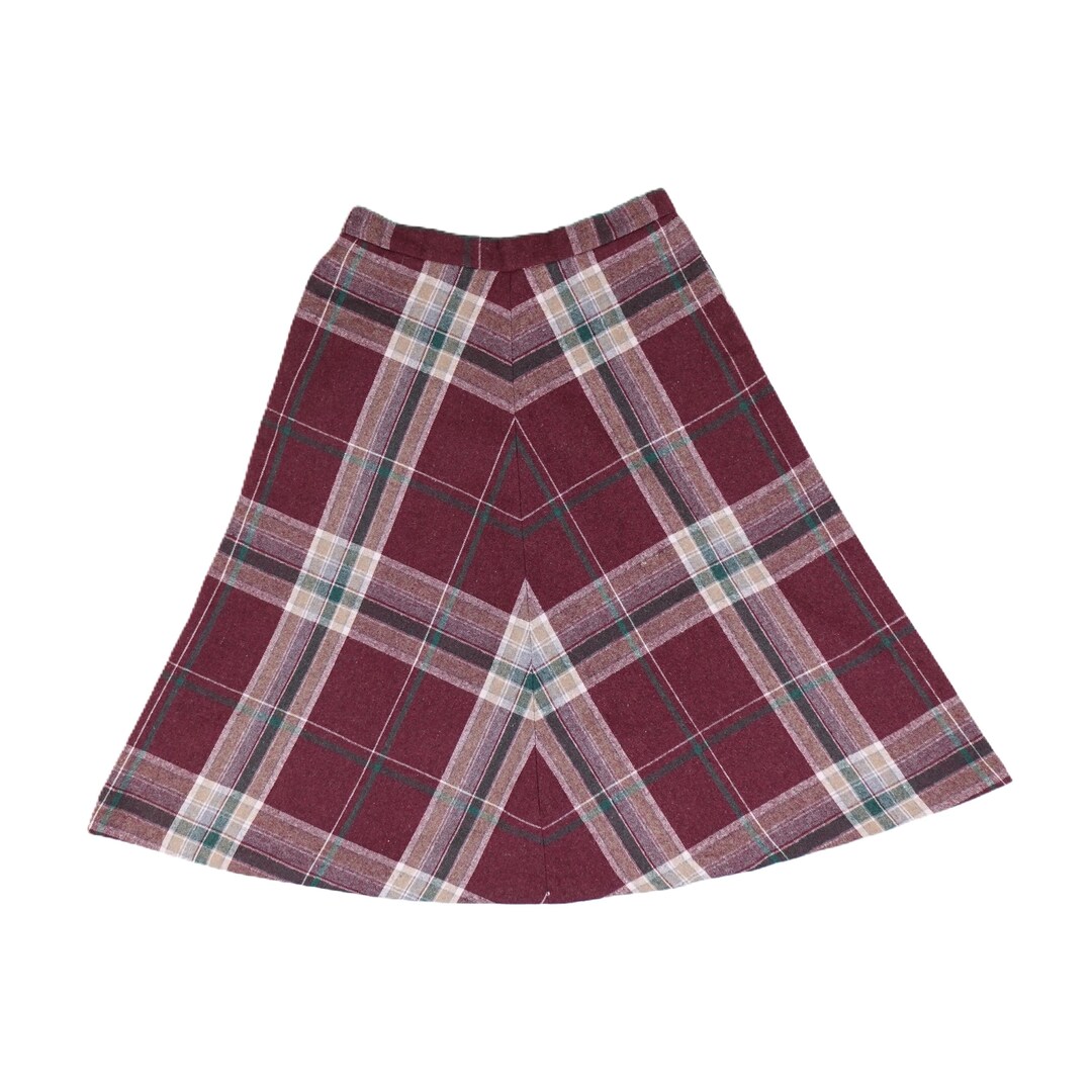 Vintage Sears Plaid A-line Skirt, Women's Size 8, High Waist Wool Blend ...