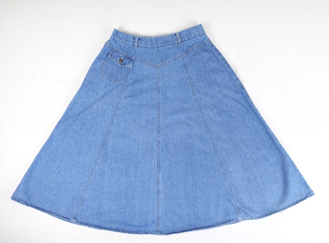 Vintage Koret City Blues Petites Denim Skirt, Women's Size 6, A-line ...