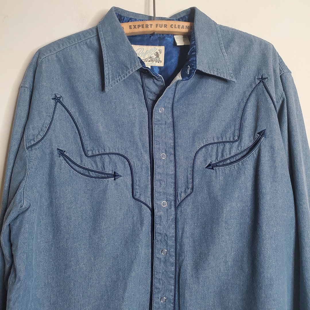 Vintage Ropey Denver Colorado Western Denim Shirt Adult Size - Etsy