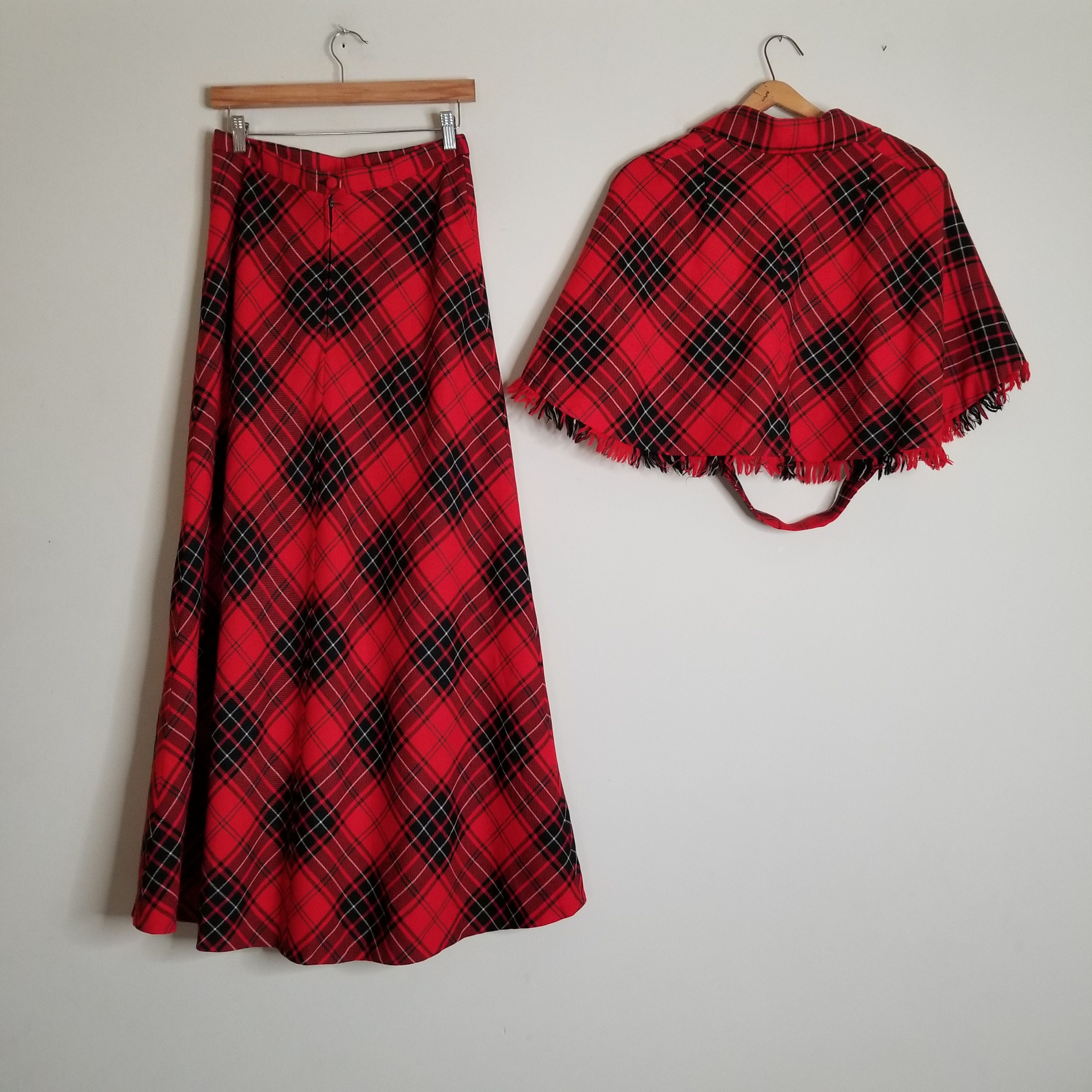 Vintage Highland Queen Plaid Skirt and Shawl, Women's Size Small ...