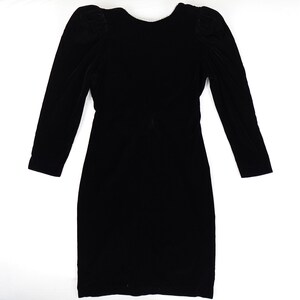 Vintage Demaro Black Velvet Dress, Women's Size 6/8, Rhinestone Deep V ...