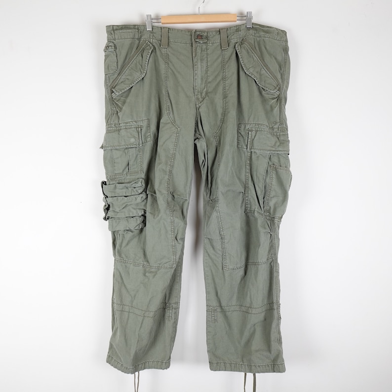 Vintage Polo Ralph Lauren Military Cargo Pants Men's 46x32 Utility Army Paratrooper 100% Cotton ...