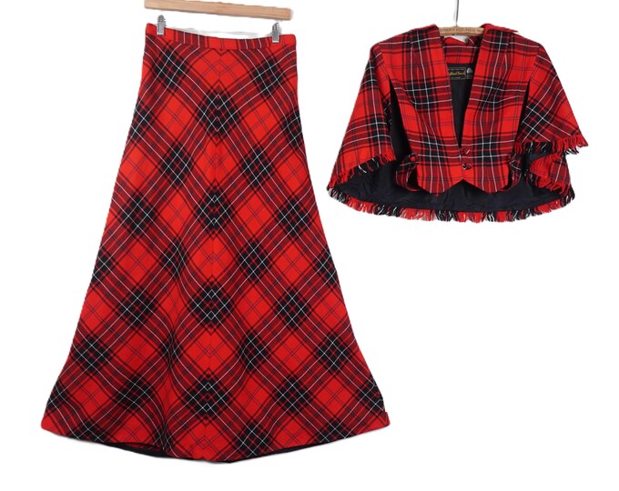 Vintage Highland Queen Plaid Skirt and Shawl, Women's Size Small ...