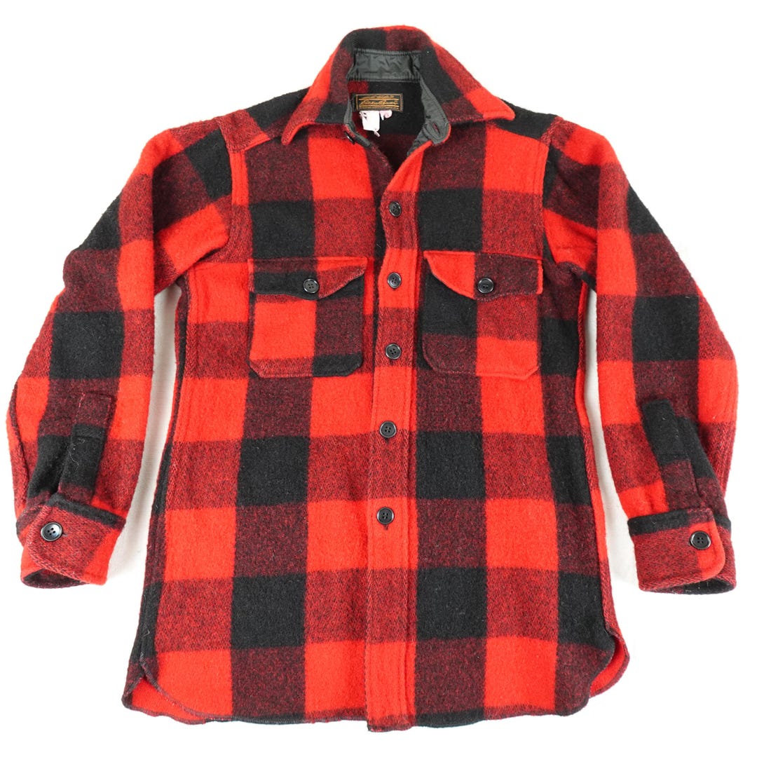 Vintage Eddie Bauer Plaid Wool Lumberjack Jacket Women's Small Buffalo ...