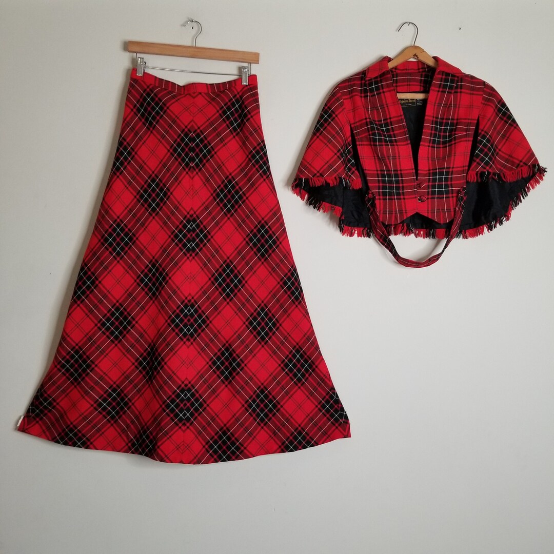 Vintage Highland Queen Plaid Skirt and Shawl, Women's Size Small ...