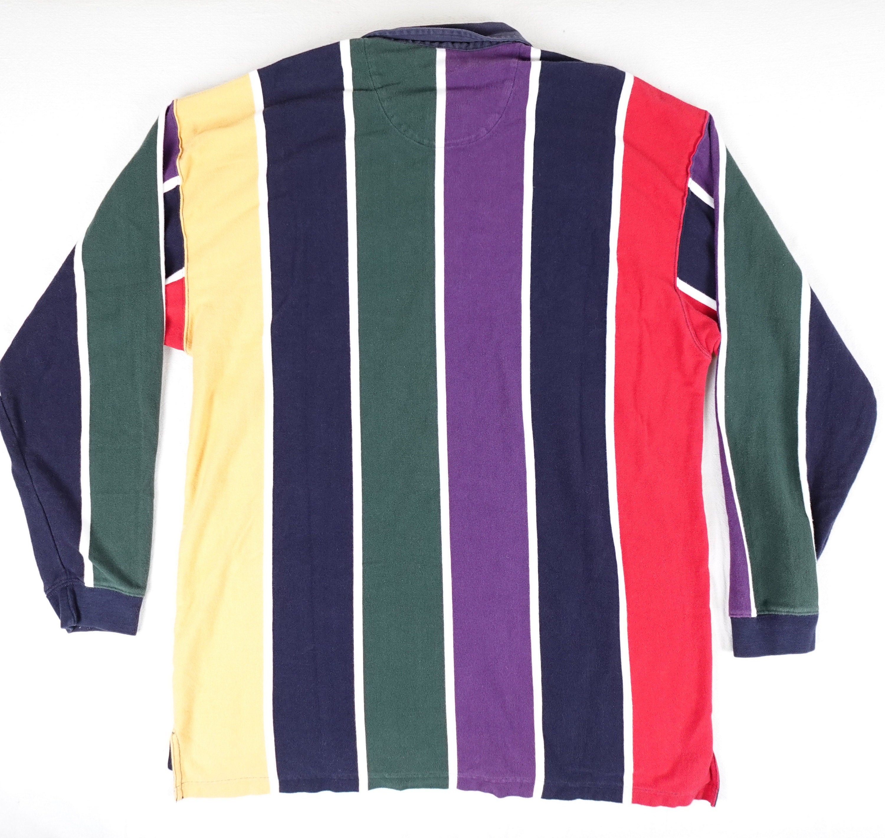 Vintage Chaps Ralph Lauren Rugby Style Shirt Men's 2XLT Striped 100% ...