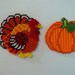 2 Thanksgiving Refrigerator Magnets A Turkey and a Pumpkin Plastic ...