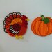 2 Thanksgiving Refrigerator Magnets A Turkey and a Pumpkin Plastic ...