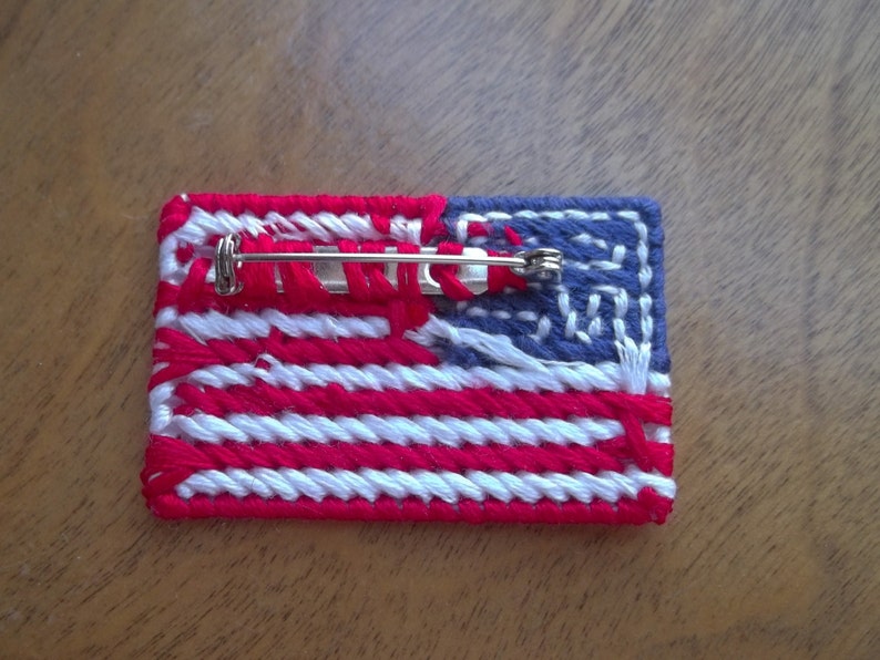 American Flag Pin Needle Point Plastic Canvas & DMC Floss - Etsy