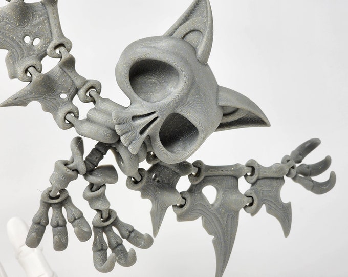 Spooky Bat Skeleton- 3D Printed Pet - Adult and Child ADHD Articulated ...