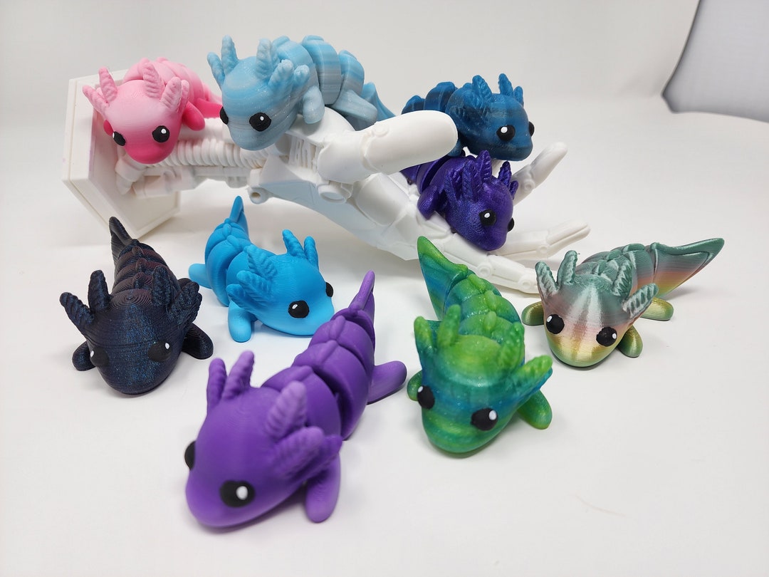 Baby Axolotl Random Color 3D Printed Pet Adult and Child - Etsy
