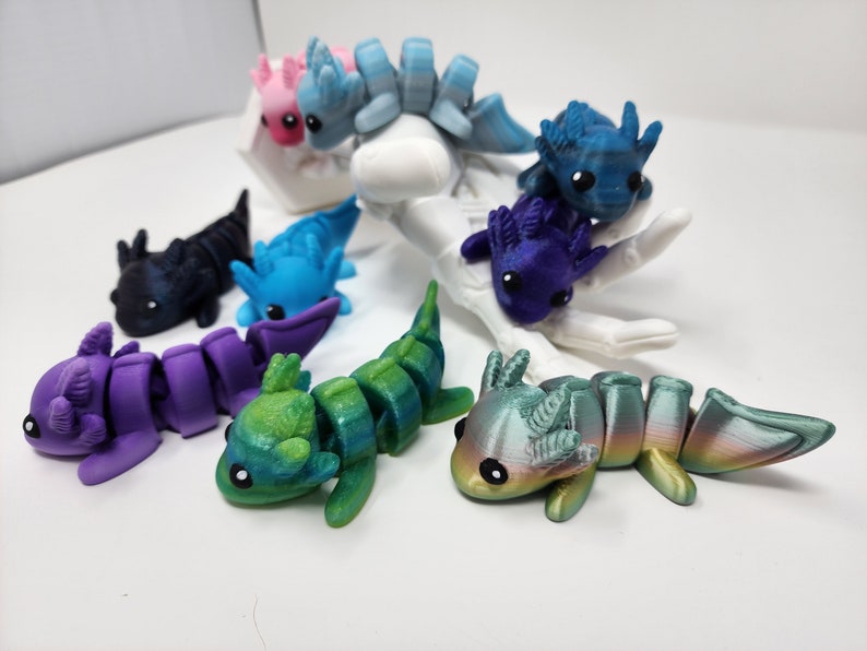 Baby Axolotl Random Color 3D Printed Pet Adult and Child - Etsy