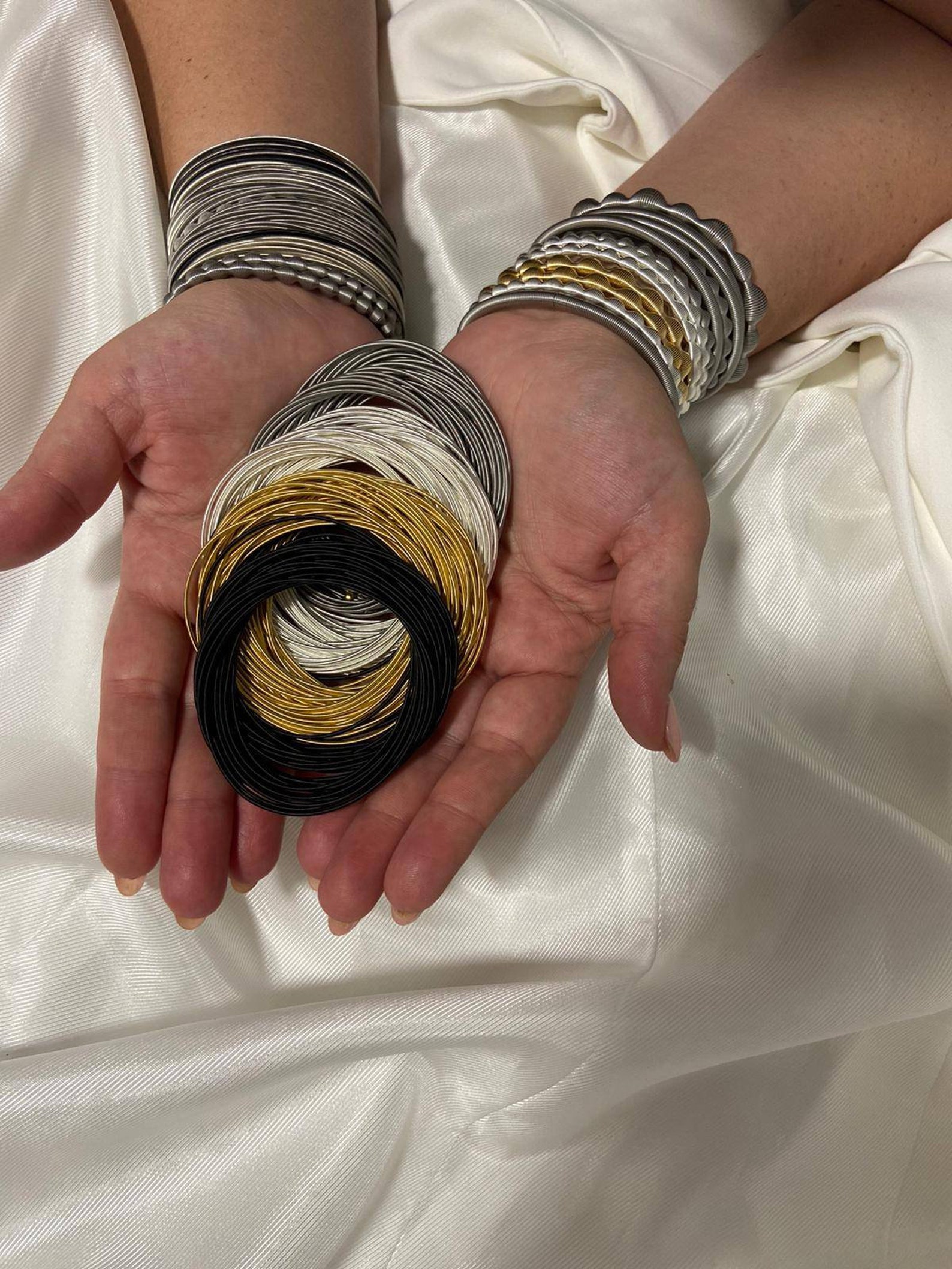 Spring Bracelets Jewelry in Colors Black silver Gold and - Etsy