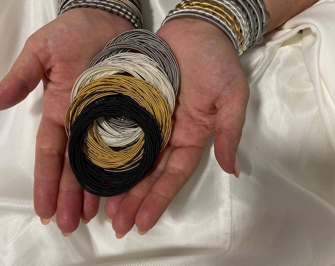 Spring Bracelets Jewelry in Colors Black silver Gold and - Etsy