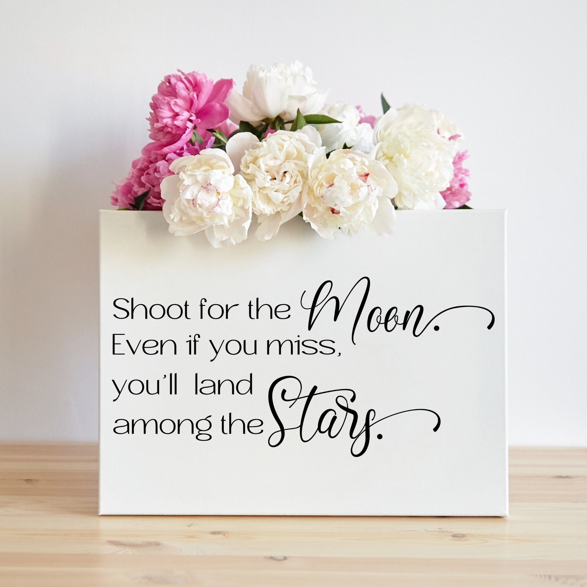 Shoot for the Moon PNG SVG Decal, Digital Download Inspirational Mental ...