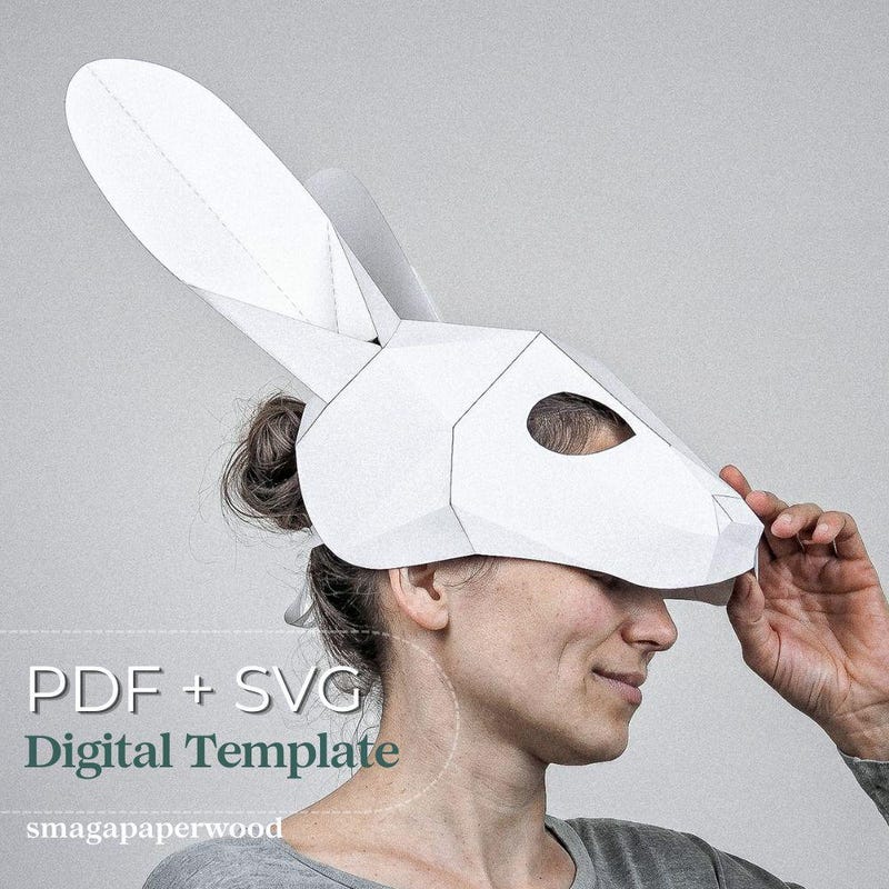 Rabbit Mask - Etsy