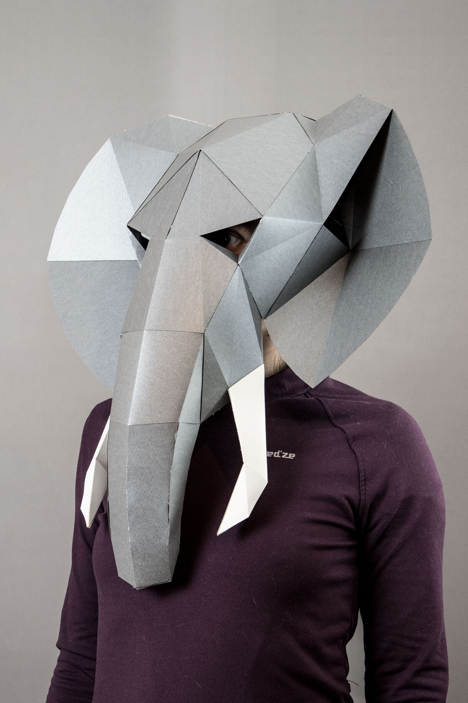 Papercraft PDF Elephant Mask. Make a Kids Play Costume for - Etsy
