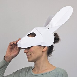 Rabbit Mask, Papercraft Bunny Mask, Easy Craft With Paper. DIY Cosplay ...