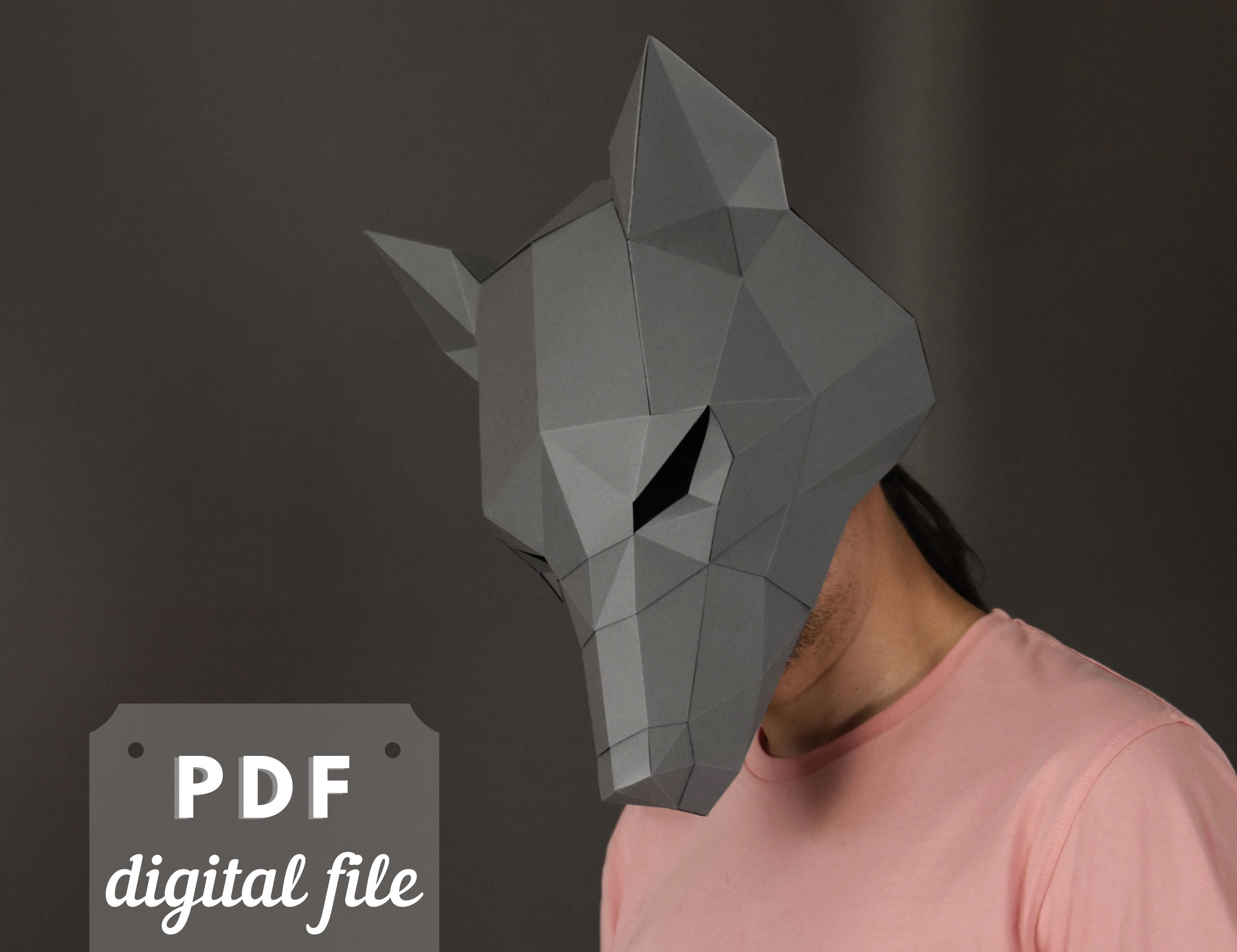 Minecraft Wolf Mask Template