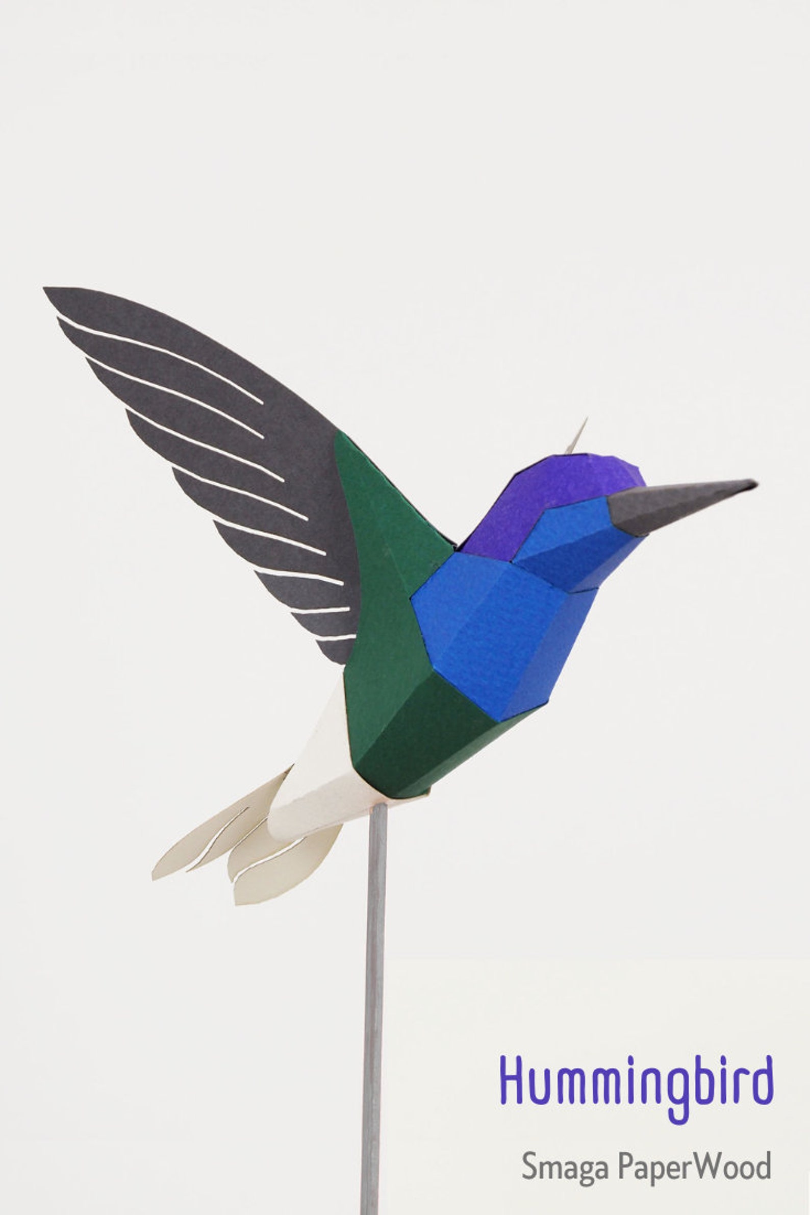 Low Poly Paper Craft, Hummingbird SVG, PDF Digital Download. Mobile ...