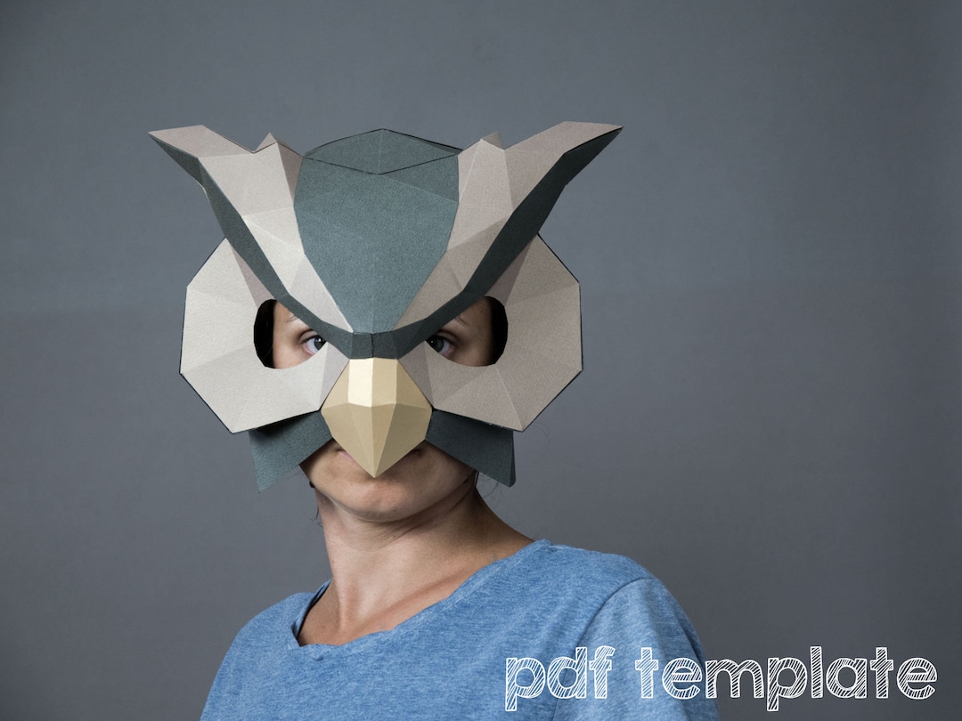 3D Papercraft Owl Mask: DIY Halloween Costume (PDF Pattern) - Etsy