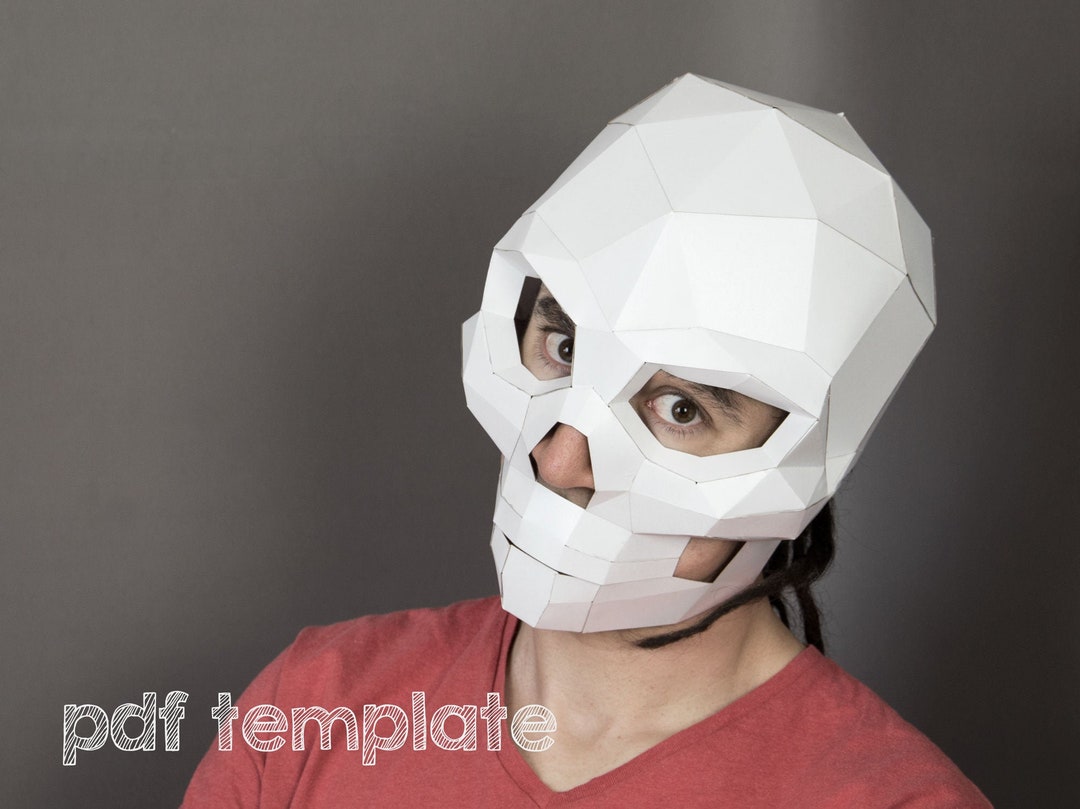 Low Poly Skull Mask: Printable Halloween Costume Mask (PDF Template) - Etsy