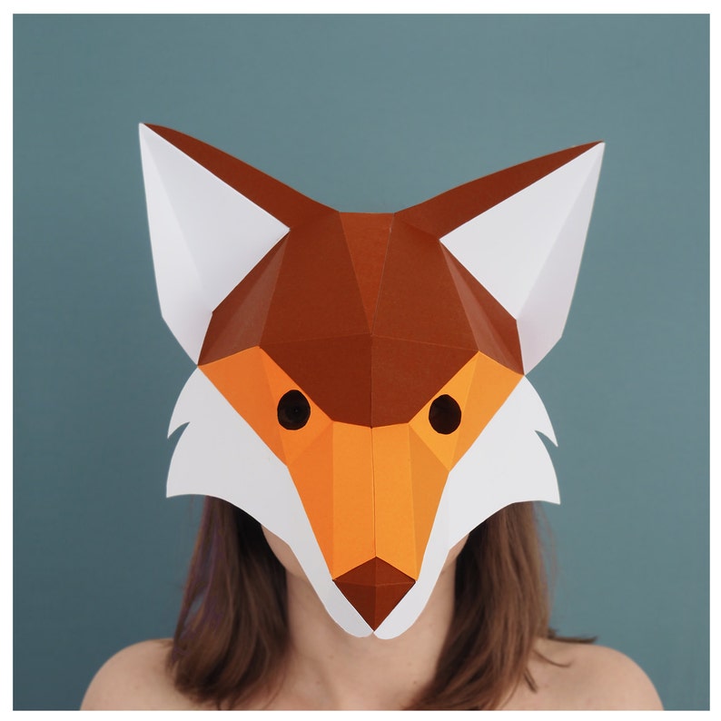 Fox Mask Papercraft Mask. Fantastic Mr Fox Halloween - Etsy
