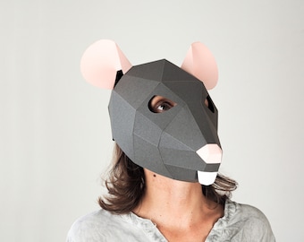Papercraft Rat Mask Papercraft Template Printable Mask DIY , 57% OFF