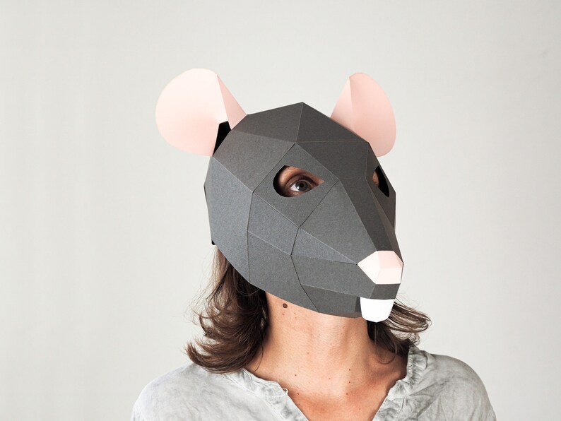 Printable Rat Mask: DIY Papercraft Costume (PDF & SVG) - Etsy UK