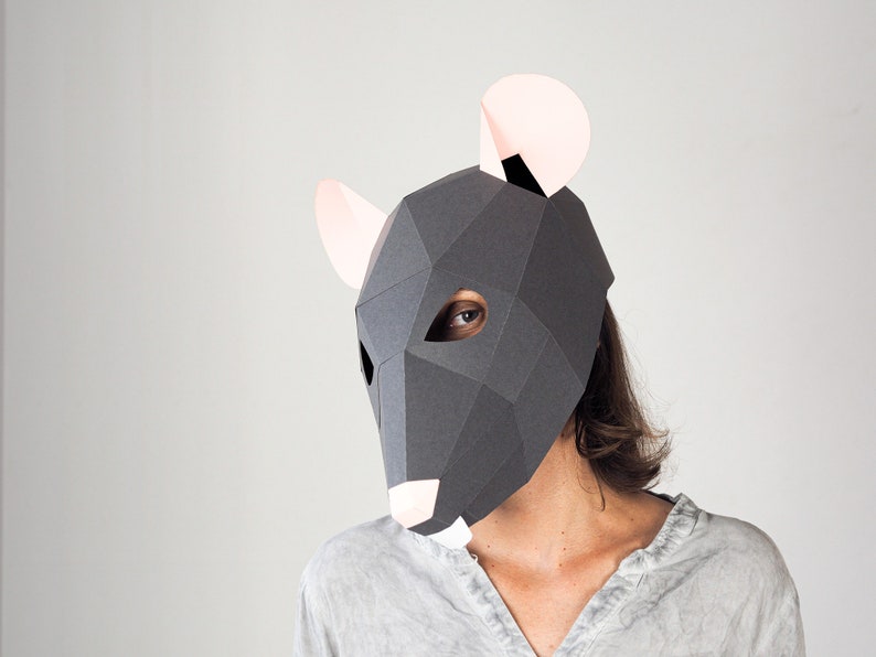 Printable Rat Mask: DIY Papercraft Costume (PDF & SVG) - Etsy