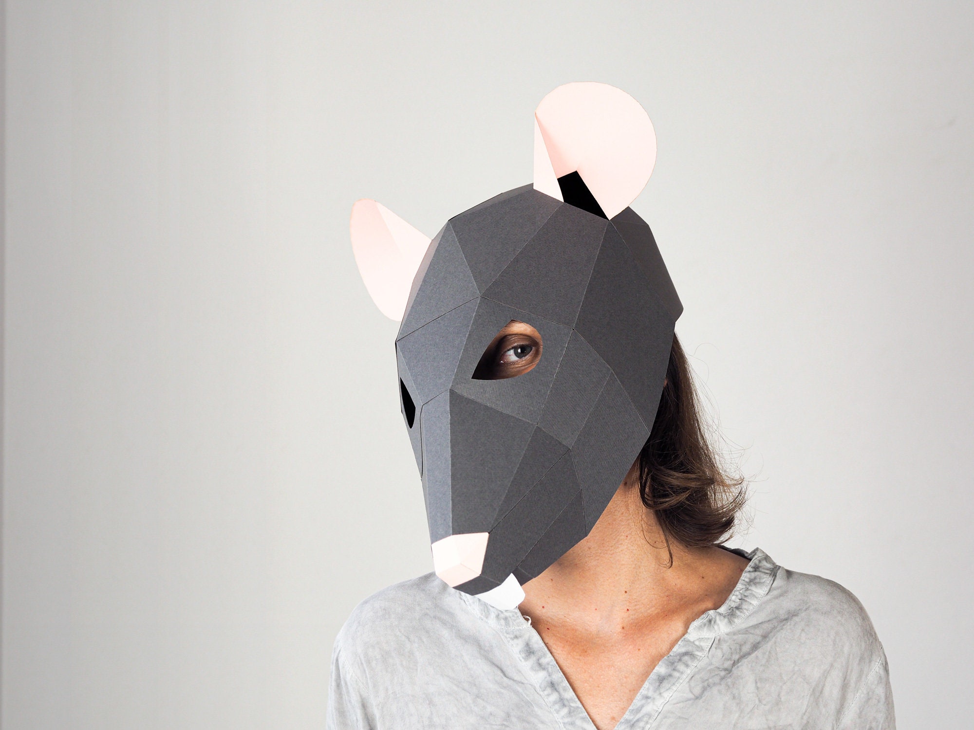 Printable Rat Mask: DIY Papercraft Costume (PDF & SVG) - Etsy