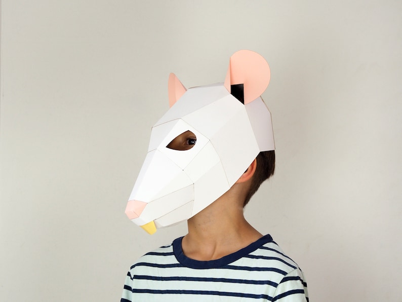 Papercraft Rat Mask Pattern: Kids and Adults Size. DIY Rat Costume PDF ...