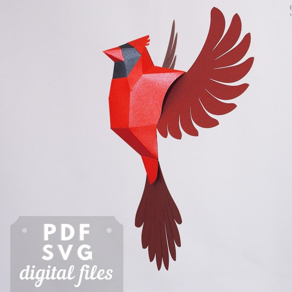 Low Poly Papercraft Cardinal - Etsy