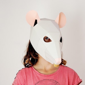 Papercraft Rat Mask Pattern: Kids and Adults Size. DIY Rat Costume PDF ...