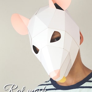 Papercraft Rat Mask Pattern: Kids and Adults Size. DIY Rat Costume PDF ...