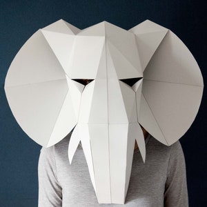 Elephant Mask, Digital Download, Halloween Costume. Papercraft 3d, Full ...