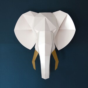 Elephant Pattern: 3d Papercraft PDF. Handmade Wall Sculpture DIY Craft ...