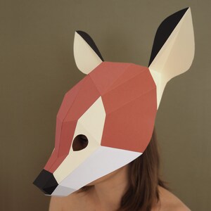 Fawn Mask Papercraft Mask. Halloween Costume With DIY Mask. - Etsy