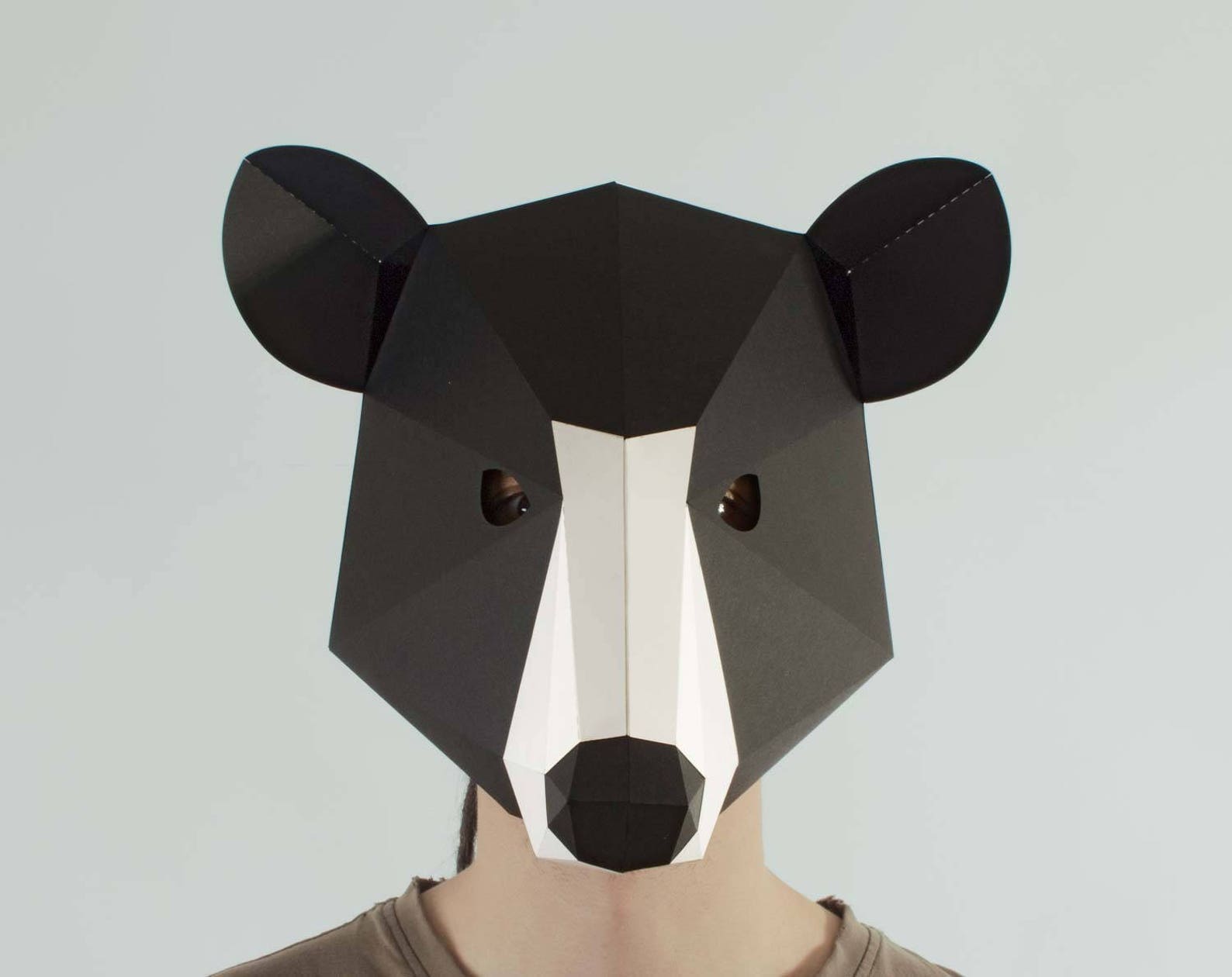 Bear Paper Mask. Masquarade Mask Men. Low Poly Mask. Printable - Etsy