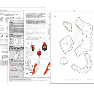Northern Cardinal Hanging Bird. 3d Papercraft Printable Template. DIY ...