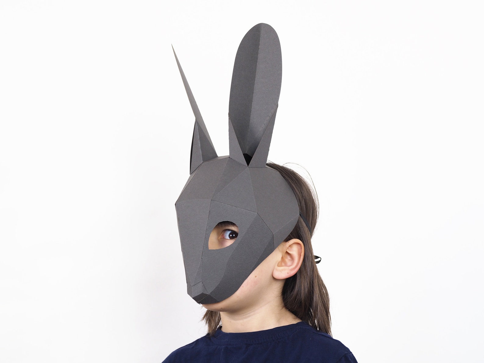 Low Poly Bunny Mask. 3d Papercraft Mask PDF and SVG. Peter - Etsy