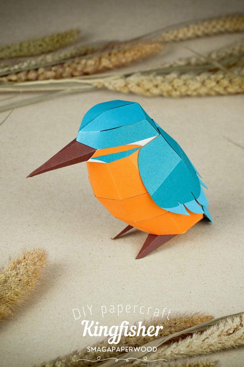 Kingfisher Papercraft Bird: DIY Paper Craft Sculpture for Spring Decor ...